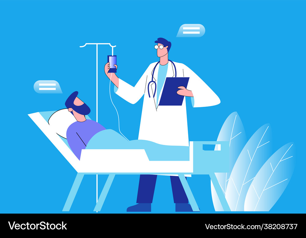 Medical doctor visiting patient Royalty Free Vector Image