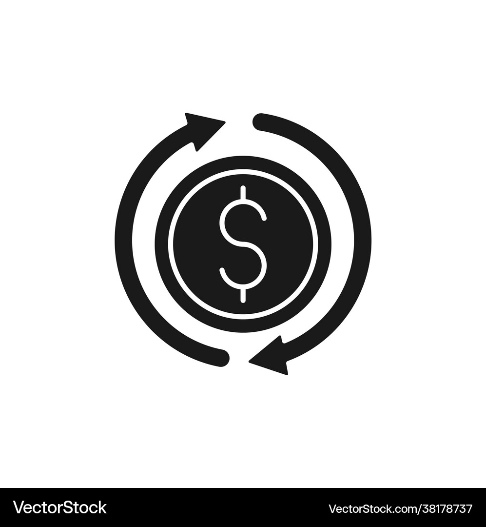 Money cash back icon bonus return Royalty Free Vector Image