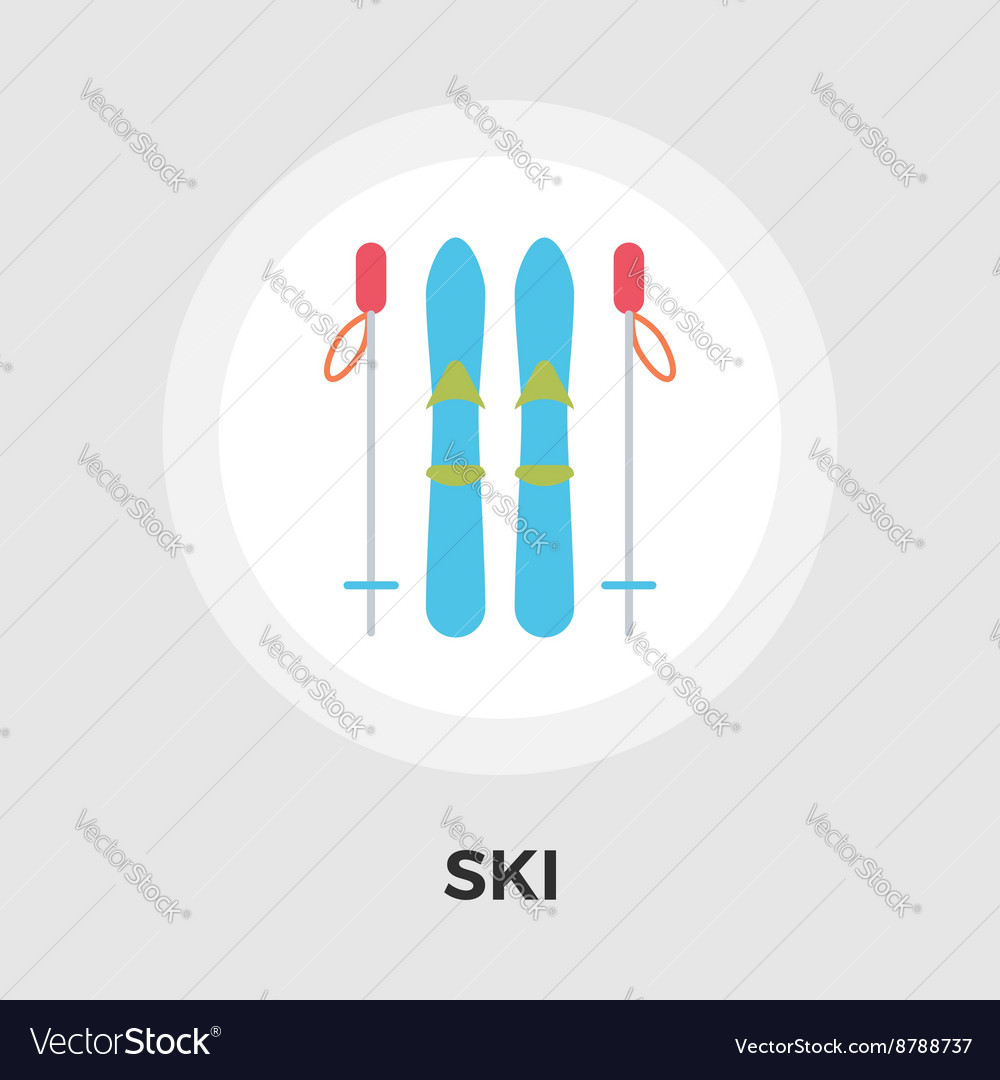 Ski flat icon Royalty Free Vector Image - VectorStock