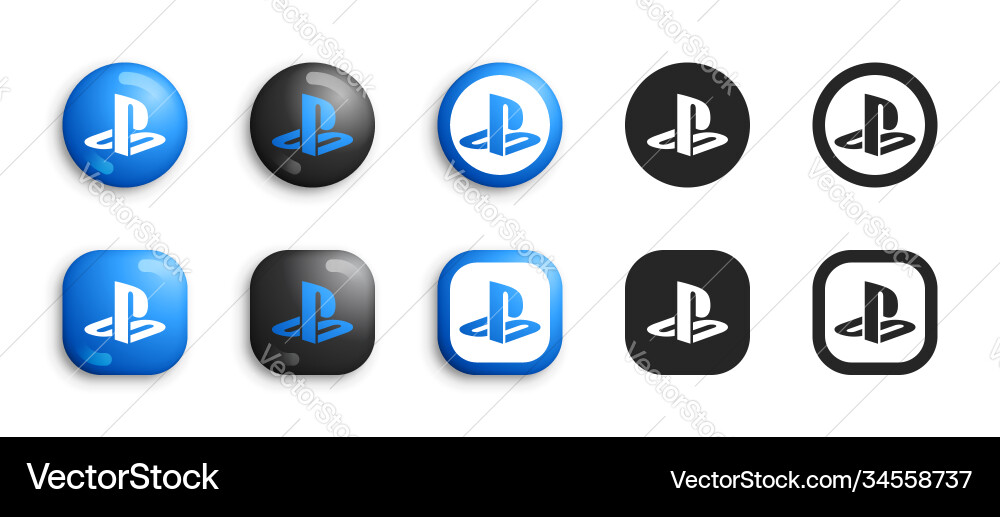 Sony playstation video game console modern 3d and Vector Image
