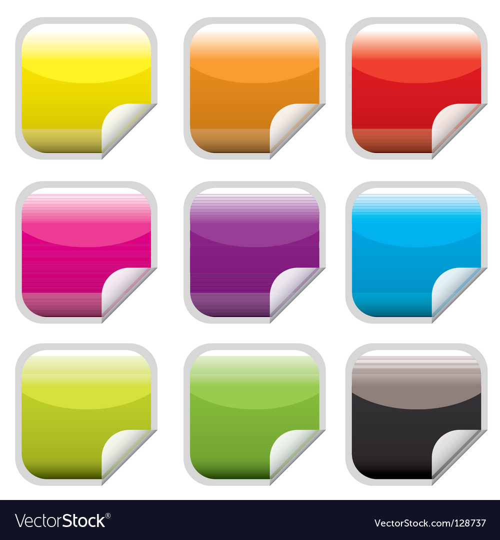Square web button bright Royalty Free Vector Image