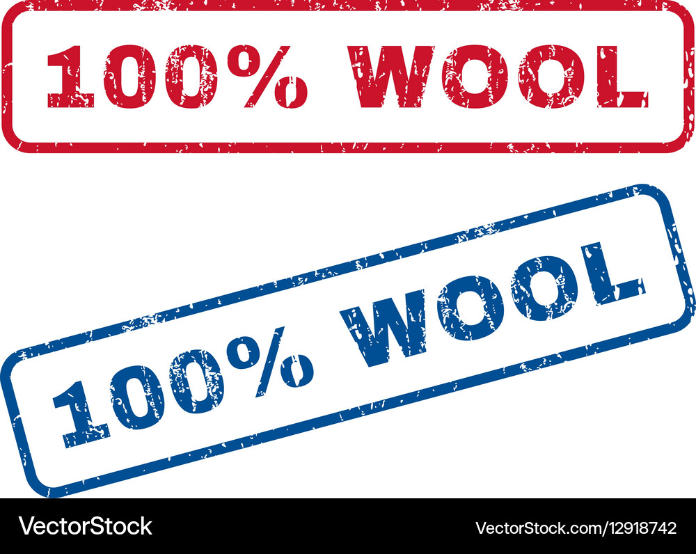 100 percent wool rubber stamps Royalty Free Vector Image