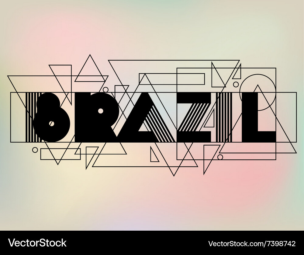 Brazil in abstract geometric style design Vector Image