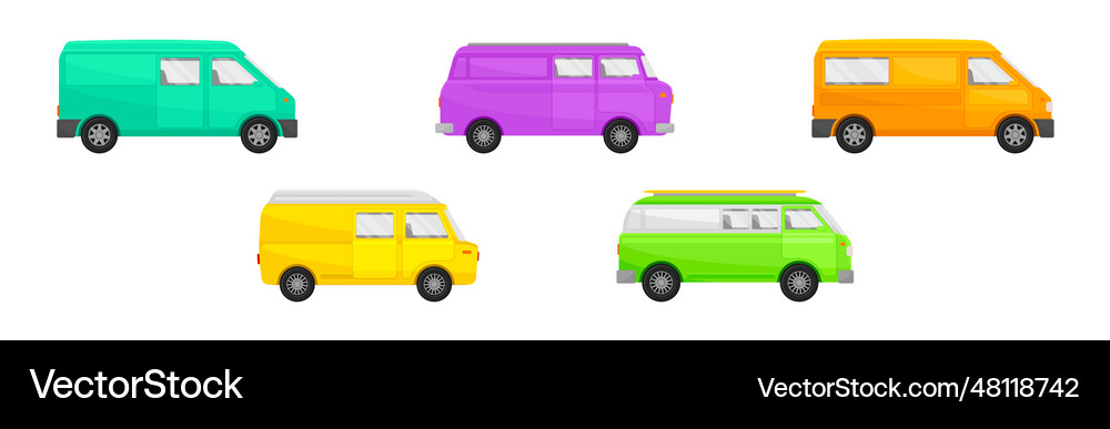 Bright van as road vehicle and transportation Vector Image