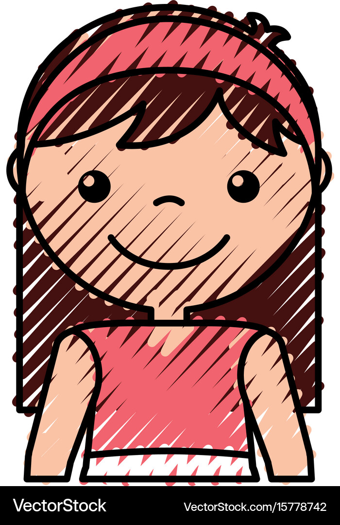 Cute girl character icon Royalty Free Vector Image