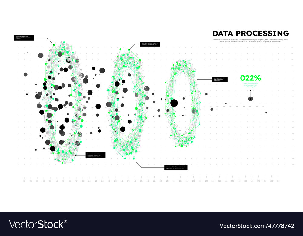 Data processing white banner concept Royalty Free Vector