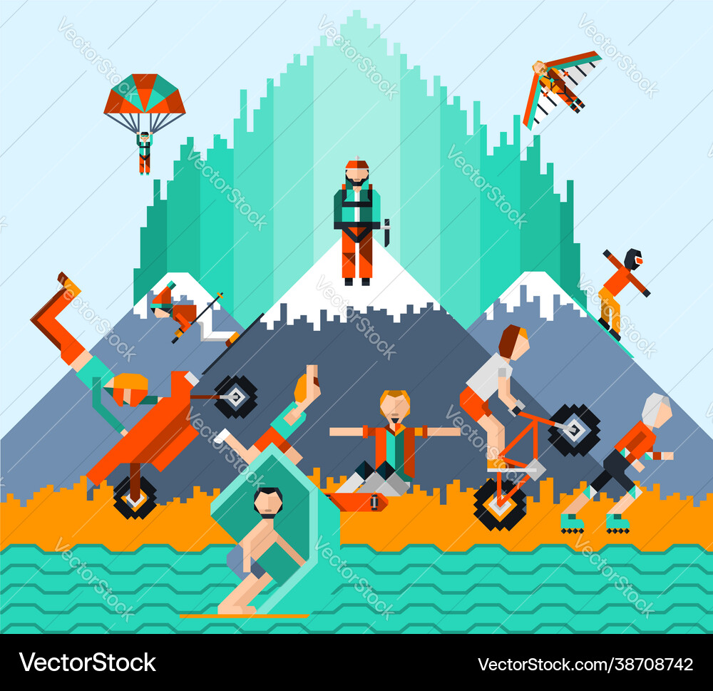 Extreme sports concept Royalty Free Vector Image