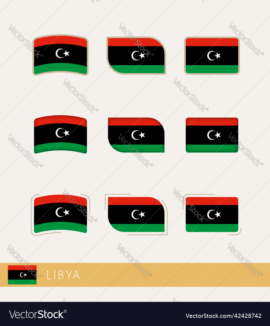 Flags of libya collection of libya Royalty Free Vector Image