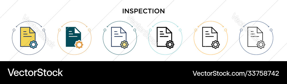 Inspection icon in filled thin line outline Vector Image