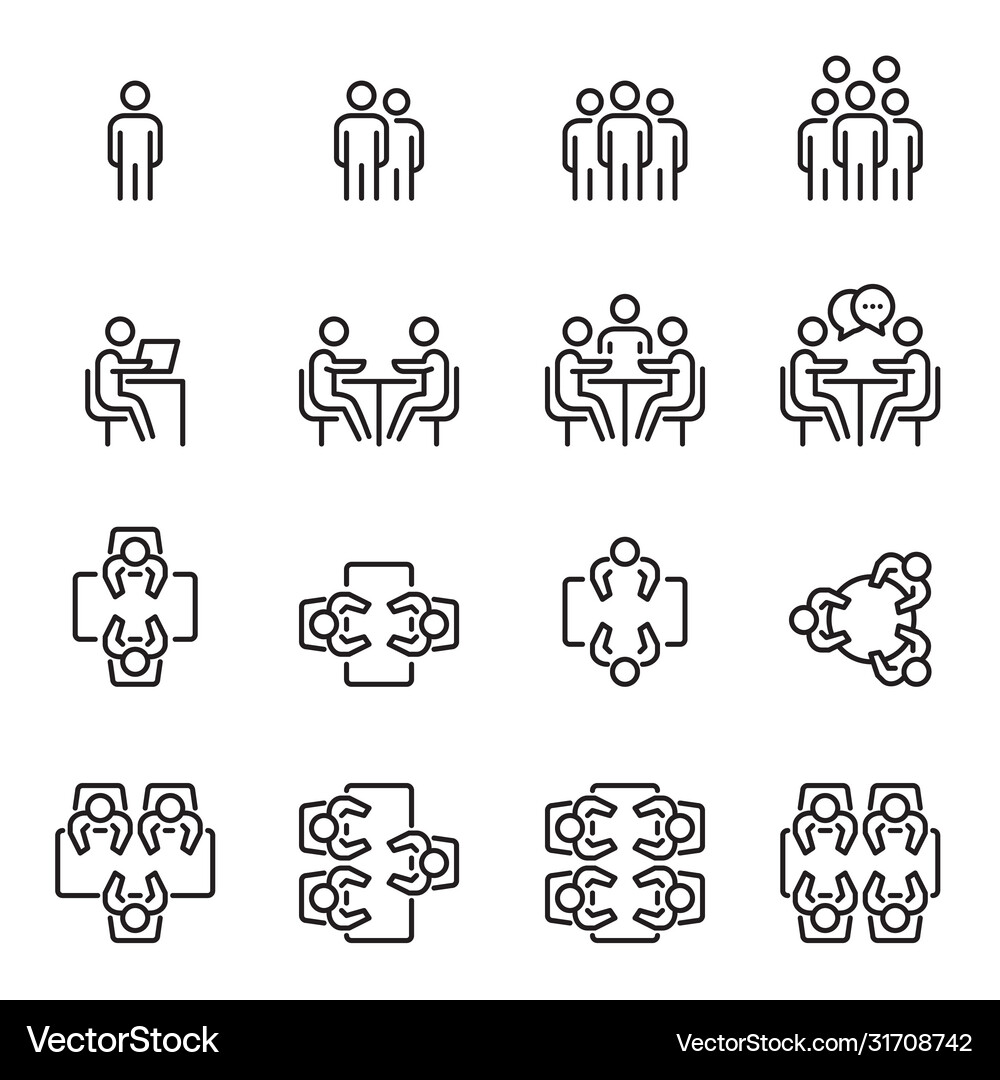 Meeting icon business meet teamwork group Vector Image