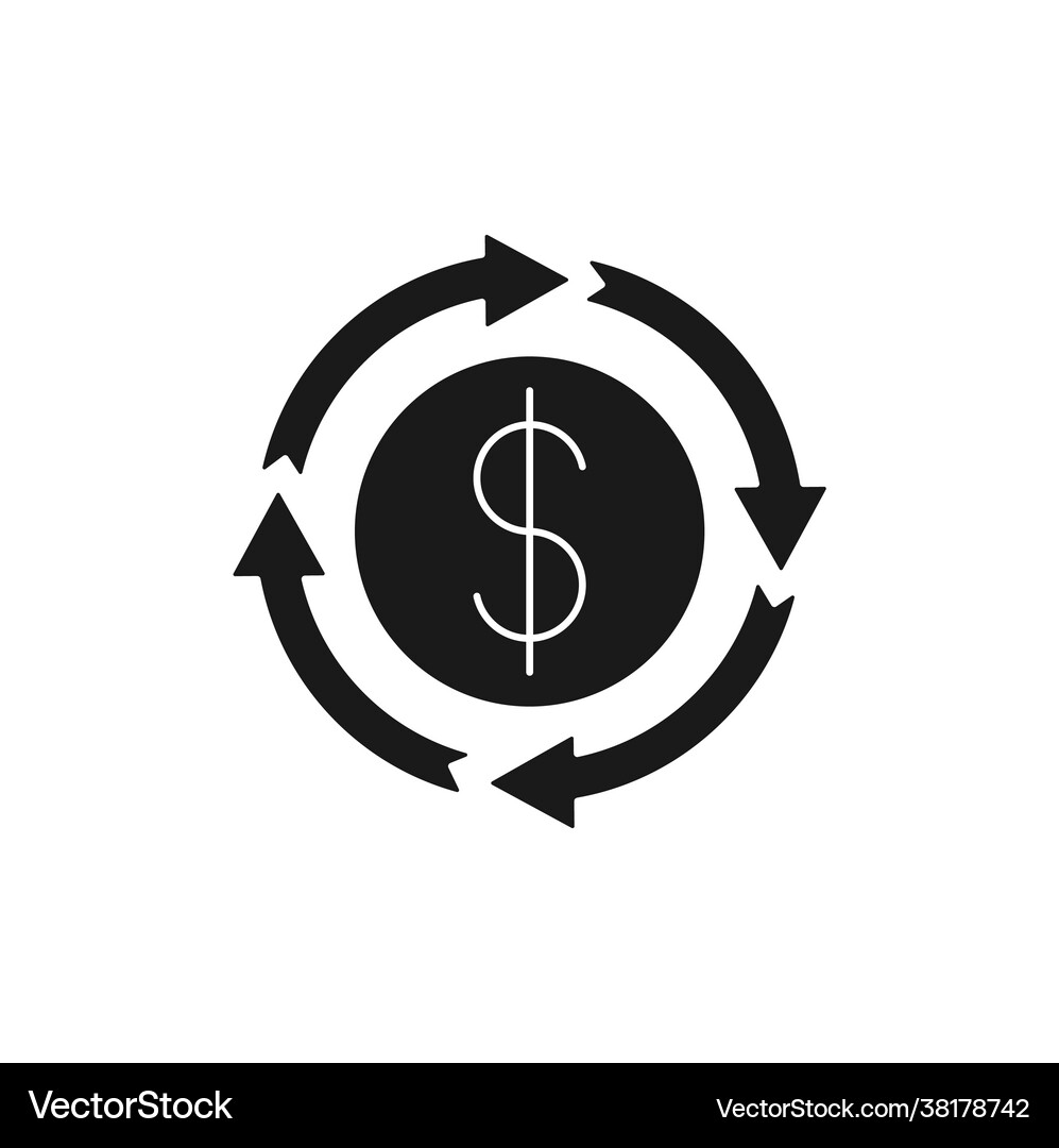 Money cash back icon bonus return Royalty Free Vector Image
