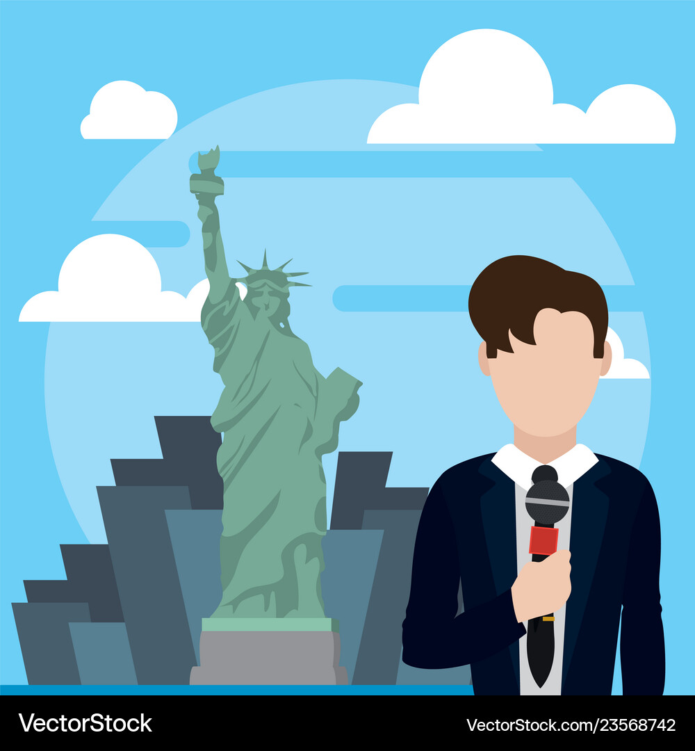 News journalist cartoon Royalty Free Vector Image