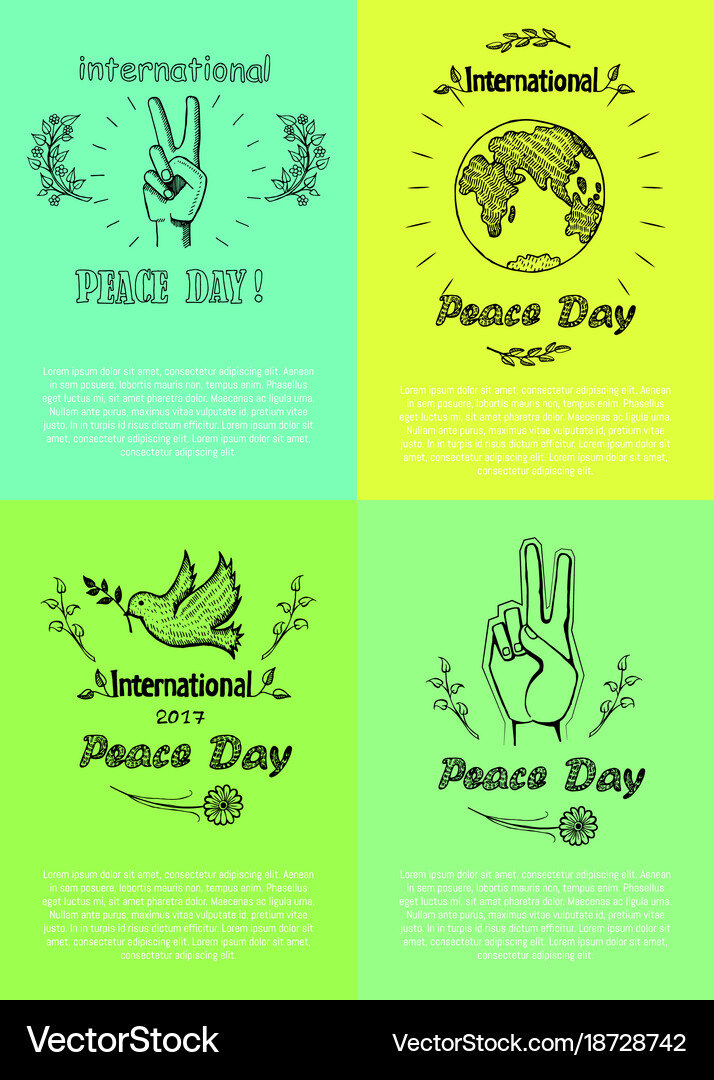 Posters for international peace day Royalty Free Vector