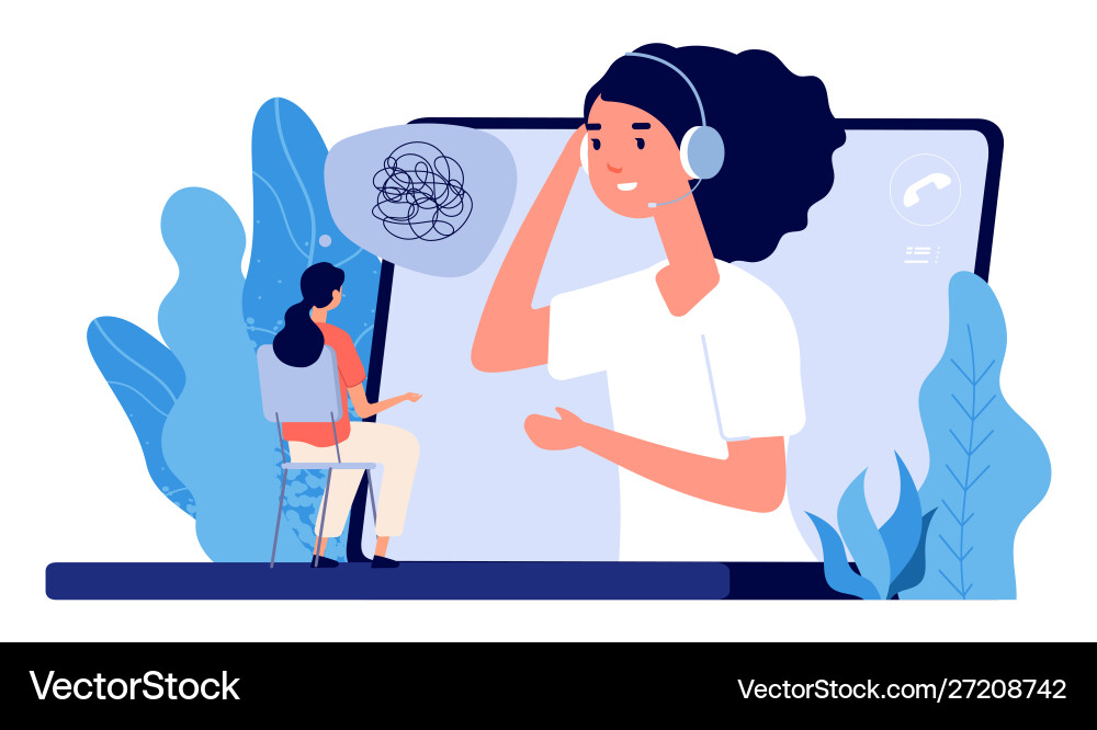 Psychological counseling concept online Royalty Free Vector