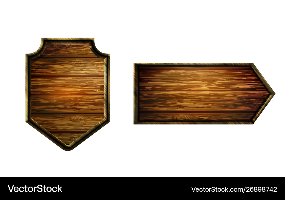 Realistic wooden signboard Royalty Free Vector Image