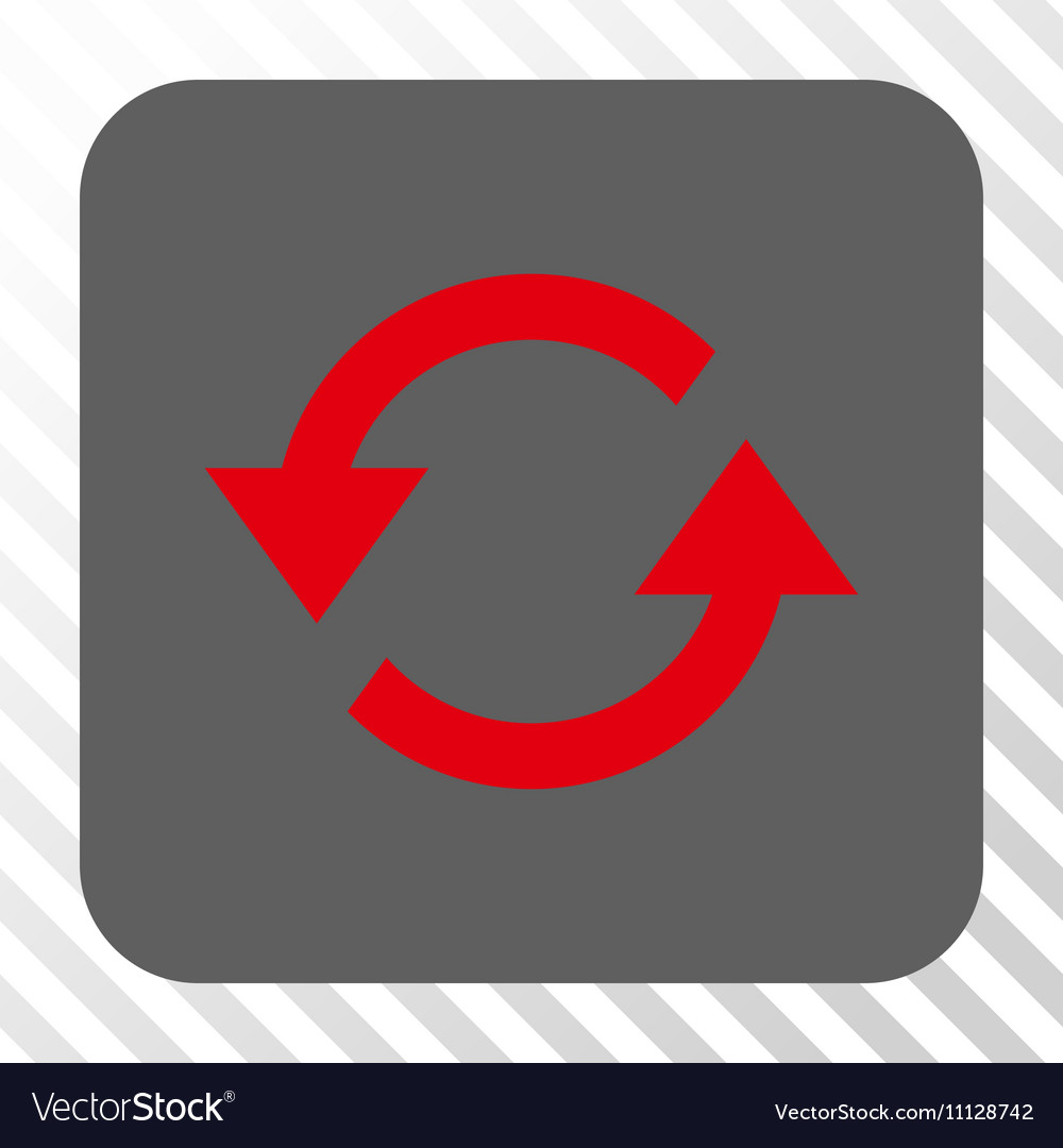 Refresh arrows rounded square button Royalty Free Vector