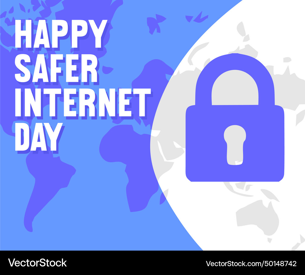 Safer internet day february 6 Royalty Free Vector Image