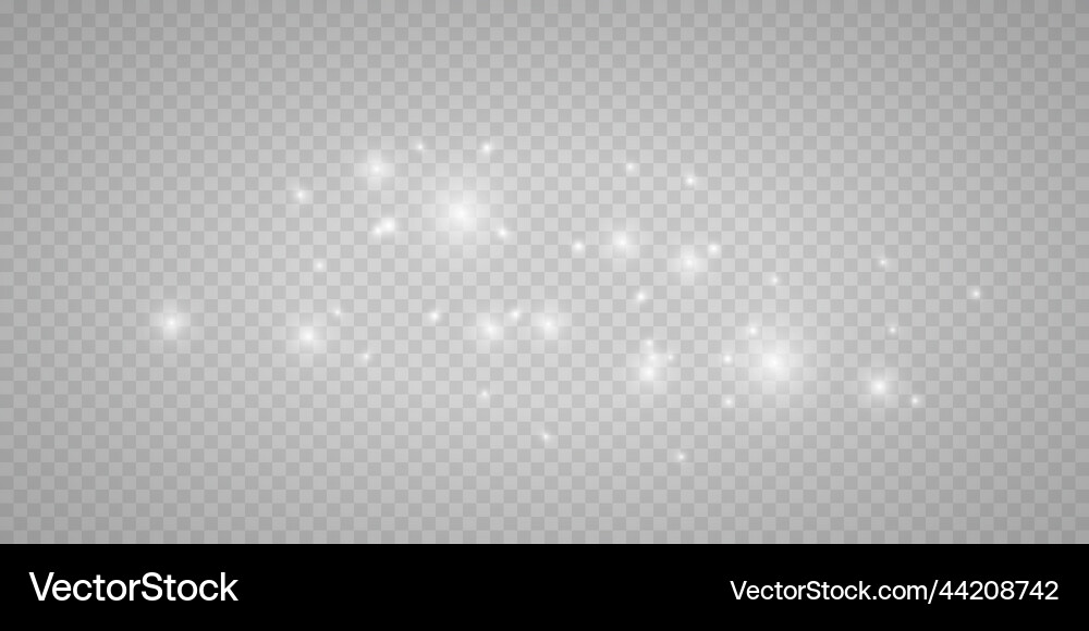 Set glow light effect with white sparks and golden