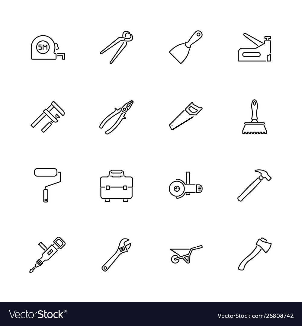 Tools - flat icons Royalty Free Vector Image - VectorStock