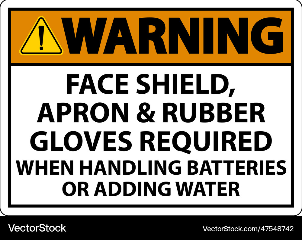 Warning when handling batteries sign on white Vector Image