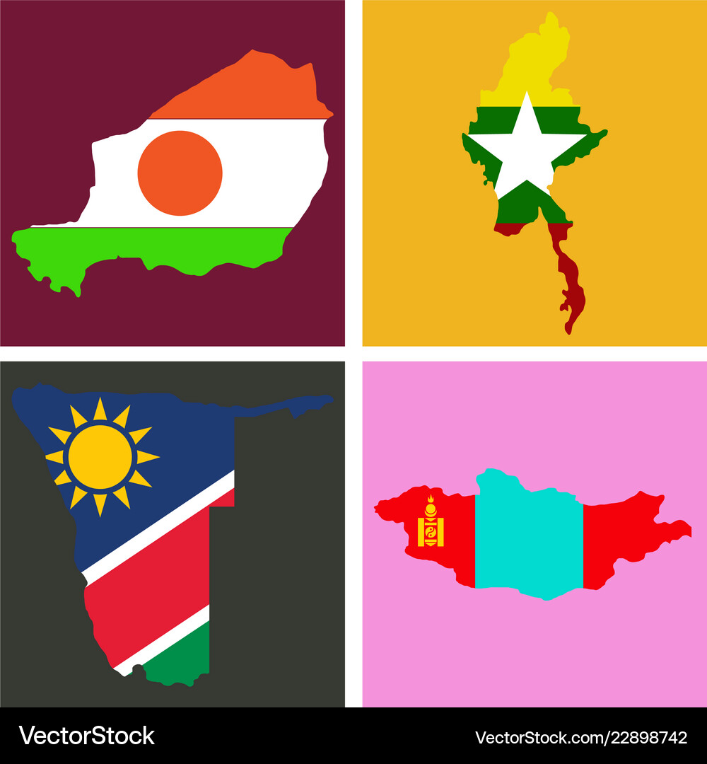 World map-countries in color on white background Vector Image