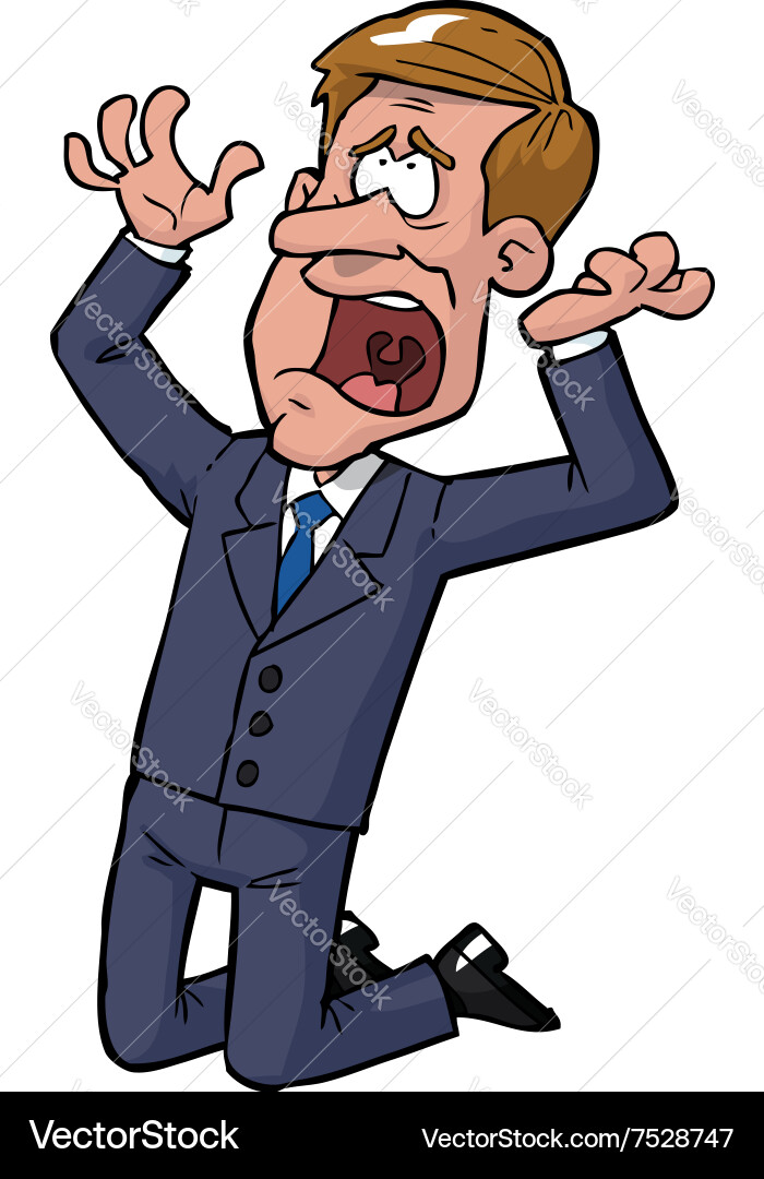 A man on his knees in despair Royalty Free Vector Image