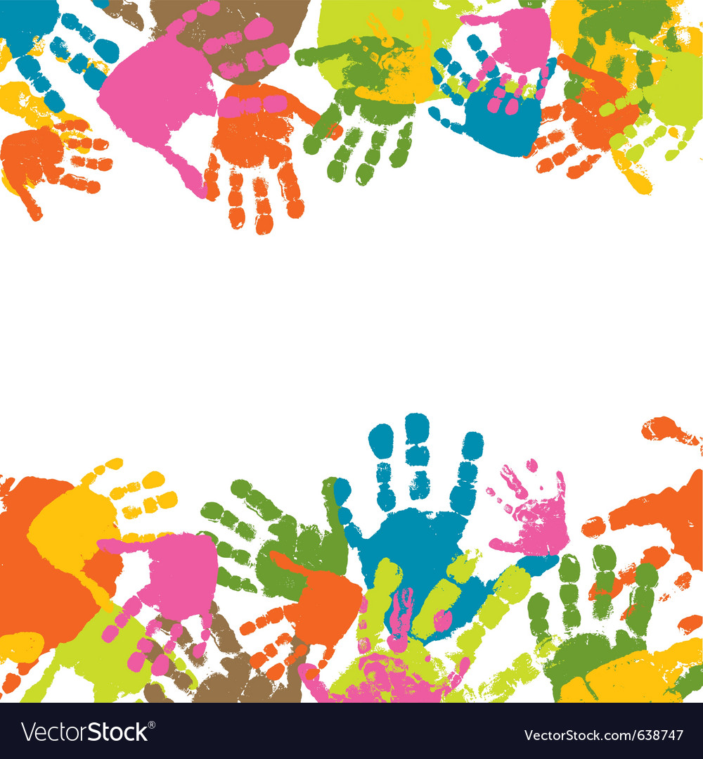 Abstract background prints hands child Royalty Free Vector Abstract background prints hands child Royalty Free Vector