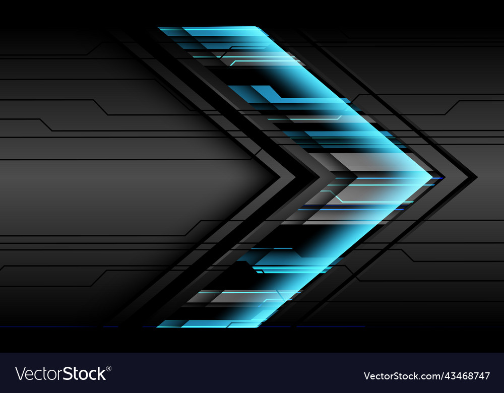Abstract Blue Grey Metal Black Cyber Arrow Vector Image