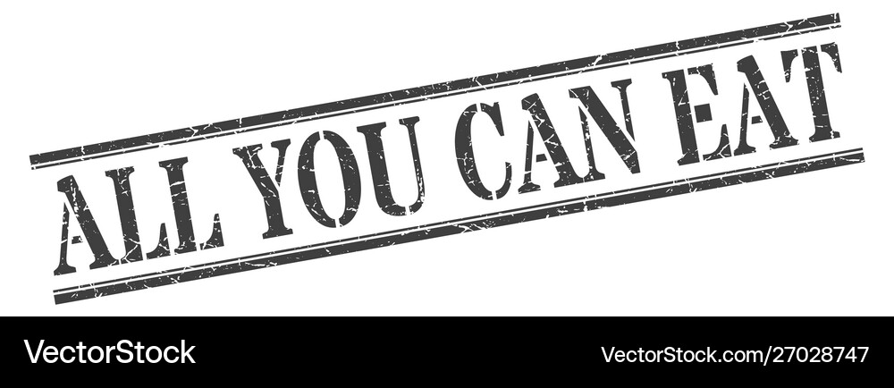 All you can eat stamp square Royalty Free Vector Image
