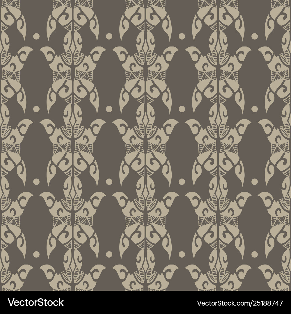 Brown seamless pattern sea life motif turtles Vector Image