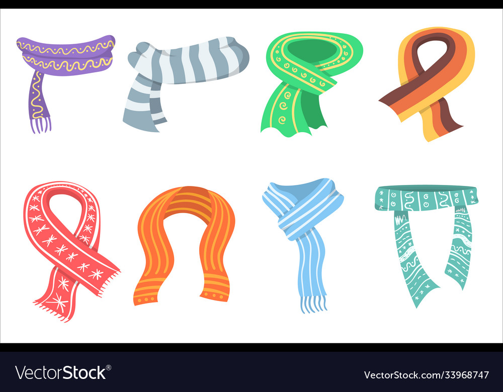 Collection scarf Royalty Free Vector Image - VectorStock
