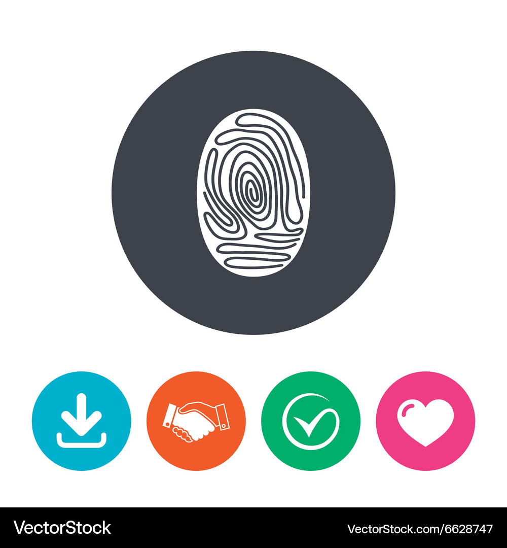 Fingerprint sign icon identification symbol Vector Image