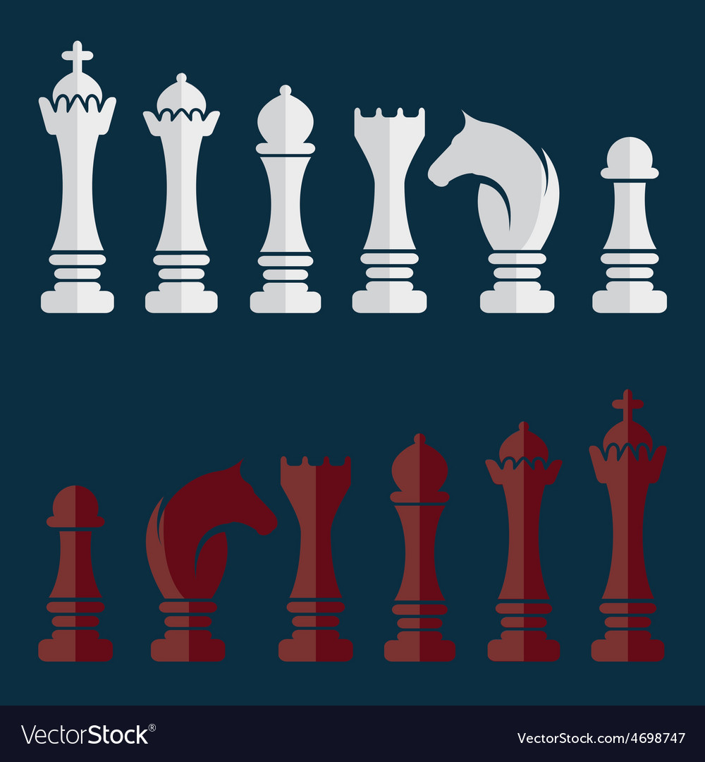 Flat set of chess icons Royalty Free Vector Image