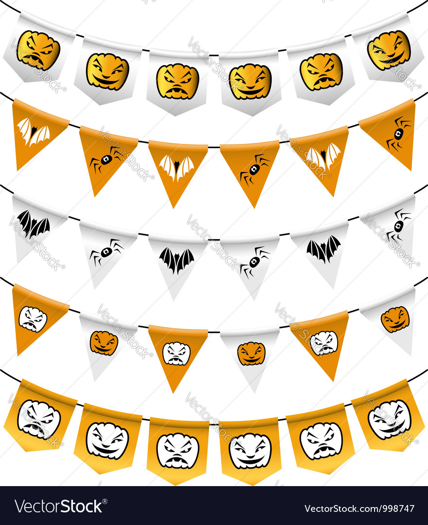 Halloween bunting flags Royalty Free Vector Image