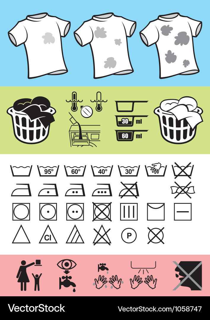 Handling and care clothing Royalty Free Vector Image