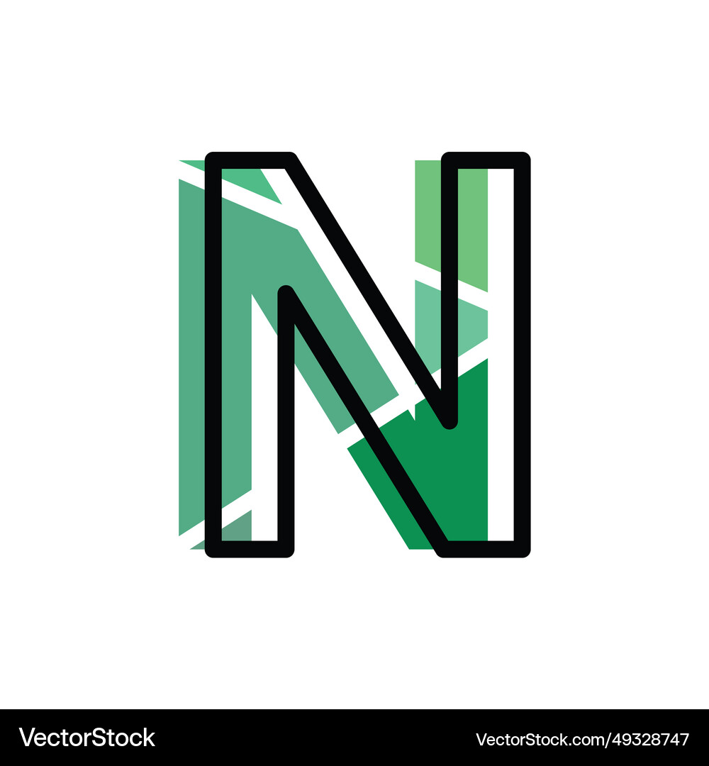 Letter n modern logo design abstract letters Vector Image