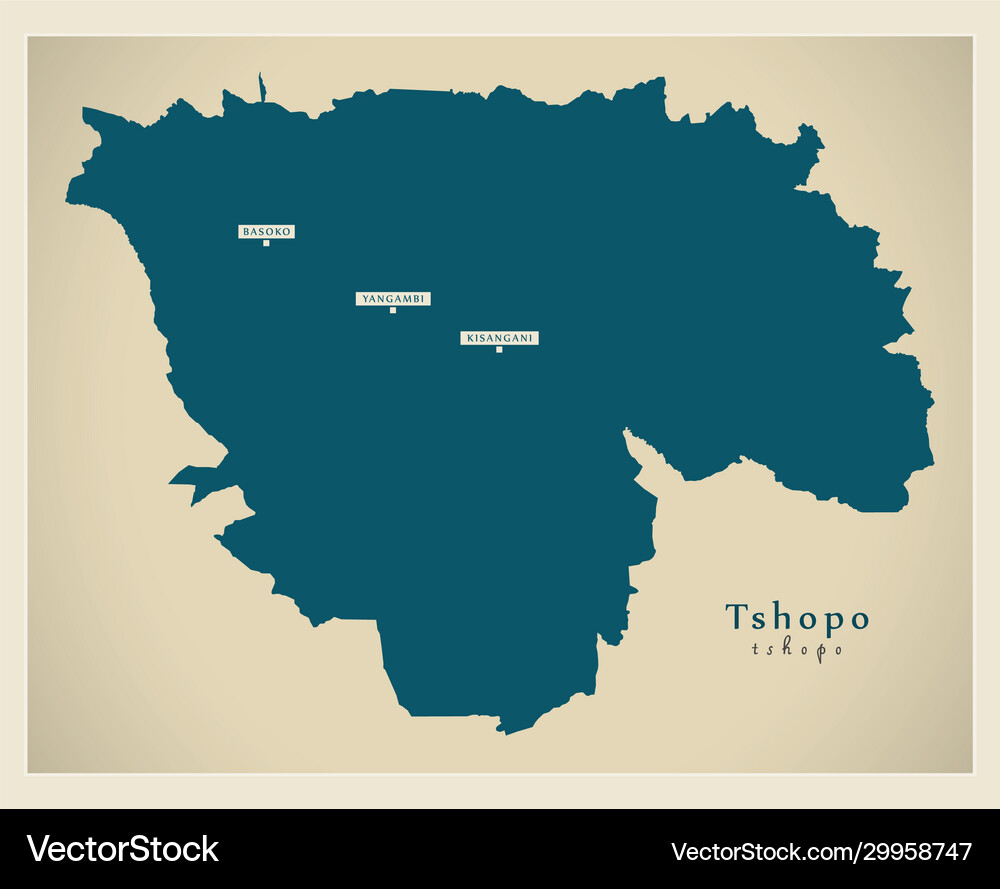 Modern map - tshopo province dr congo Royalty Free Vector