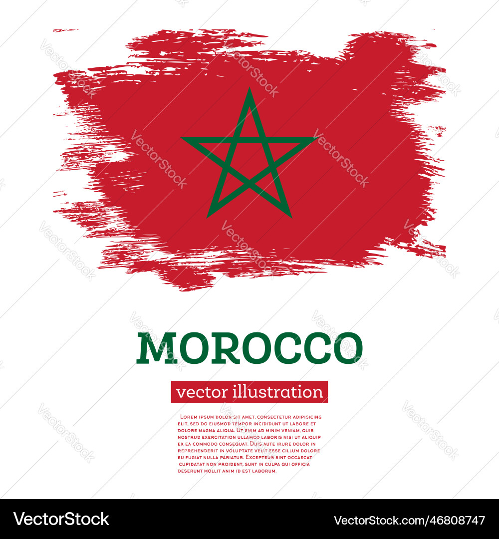Morocco flag with brush strokes independence day Vector Image