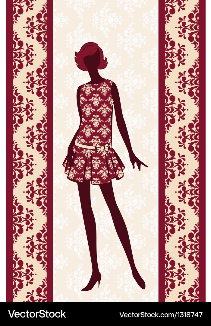 Vintage fashion model Royalty Free Vector Image