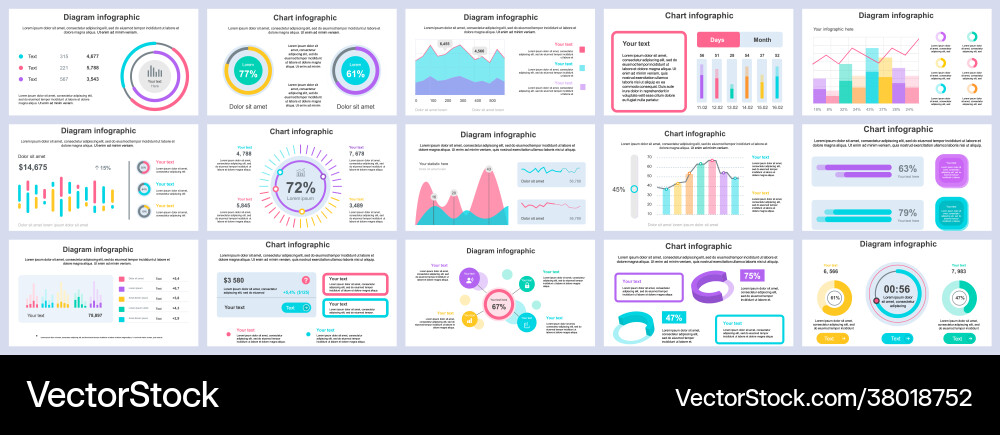 Bundle business and finance infographics Vector Image