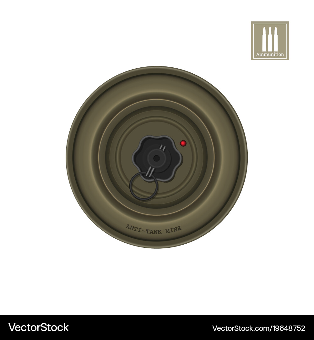 Detailed realistic image anti-tank mine Royalty Free Vector