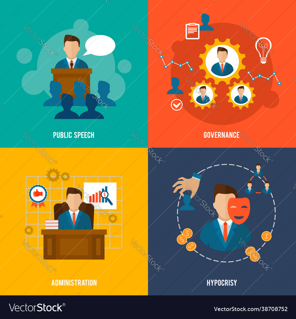 Executive icons flat Royalty Free Vector Image