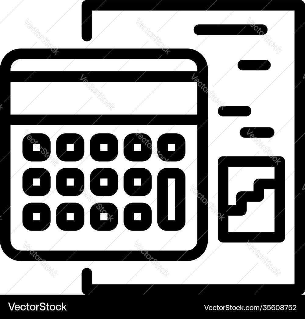 Expertise in calculations icon outline style Vector Image