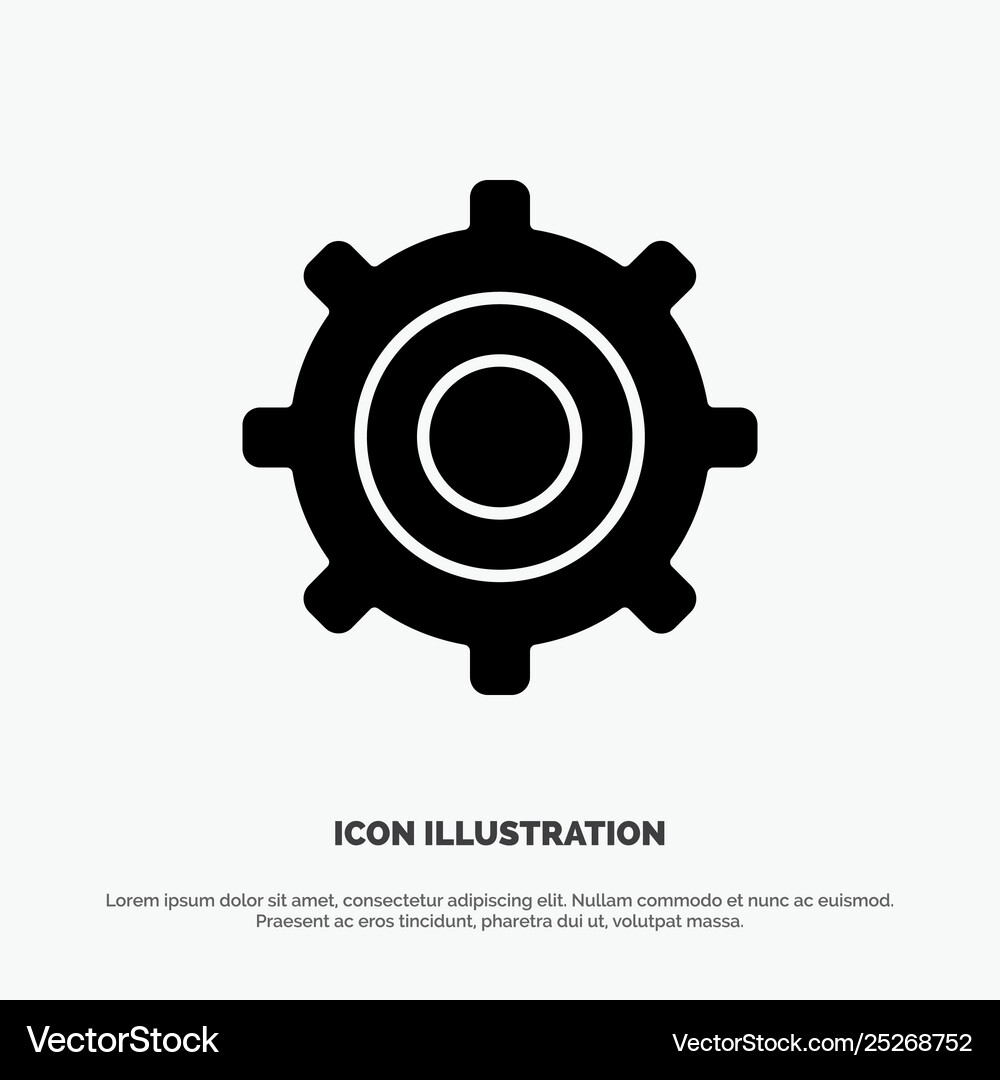 Gear setting cogs solid glyph icon Royalty Free Vector Image