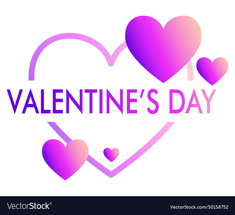 Happy Valentines Day Text In Heart Frame Vector Image