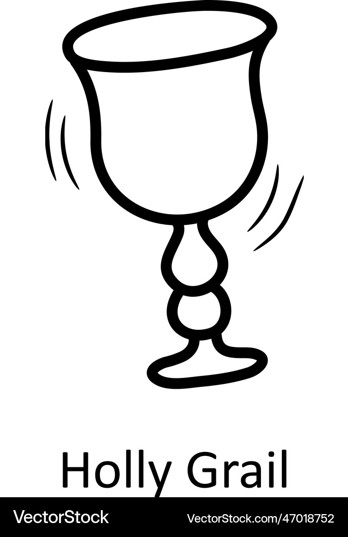 Holly grail outline icon design Royalty Free Vector Image