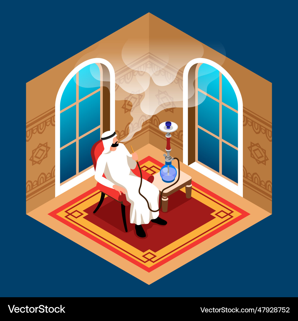 Hookah isometric concept Royalty Free Vector Image