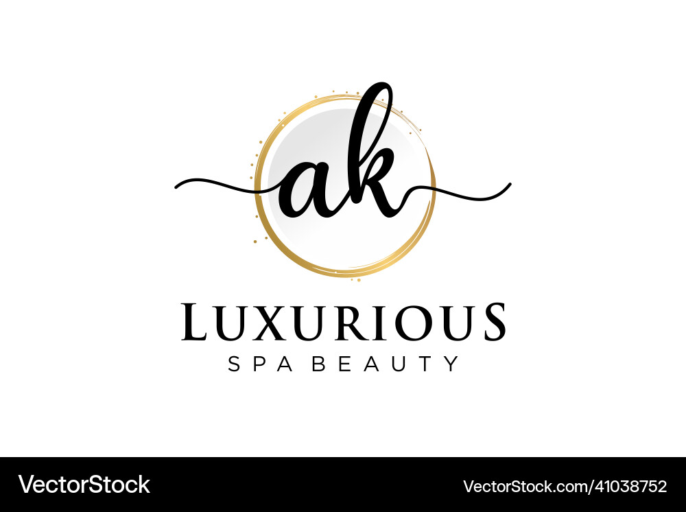 Initial ak feminine logo usable Royalty Free Vector Image