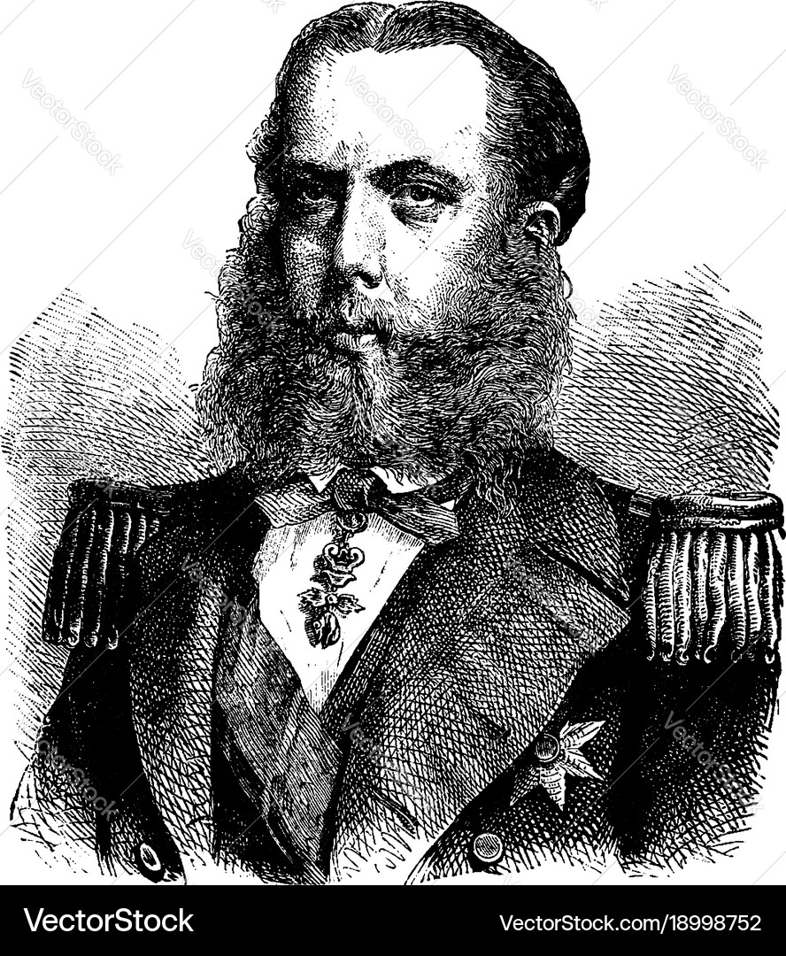 Maximilian i emperor mexico vintage Royalty Free Vector