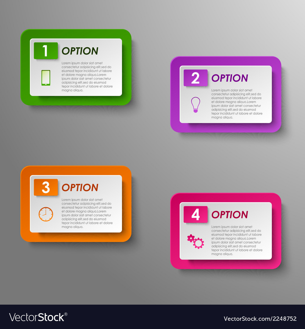 Options progress design template Royalty Free Vector Image